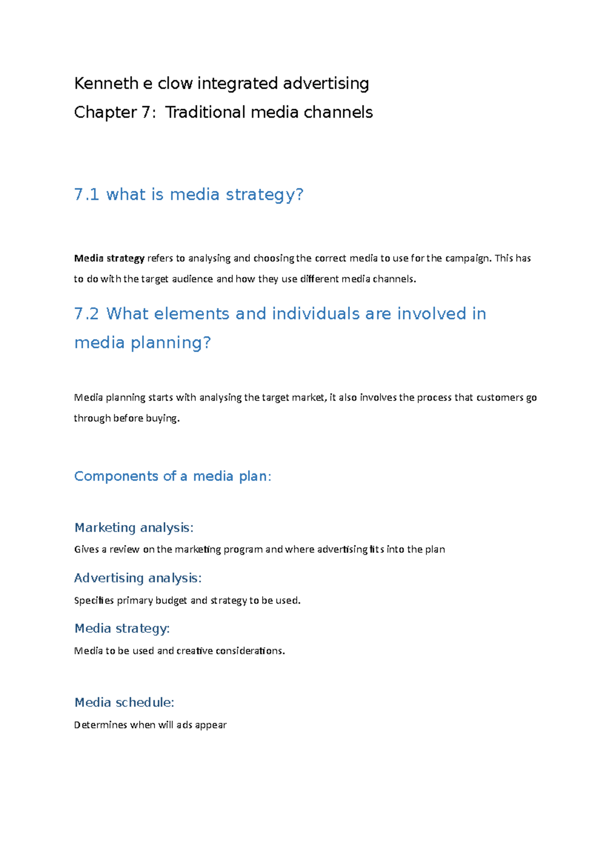 IMC chapter 7 lecture - Kenneth e clow integrated advertising Chapter 7 ...