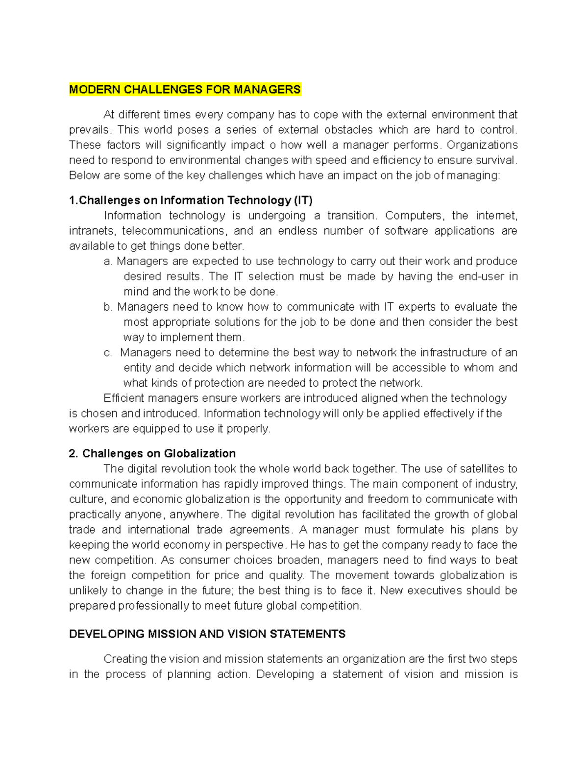 Modern Challenges FOR Managers - MODERN CHALLENGES FOR MANAGERS At ...