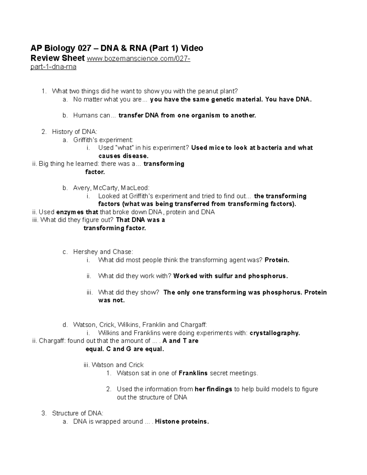AP+Bio-027+DNA+&+RNA+(Part+1)+Worksheet-WL-1-1 copy copy - AP Biology ...