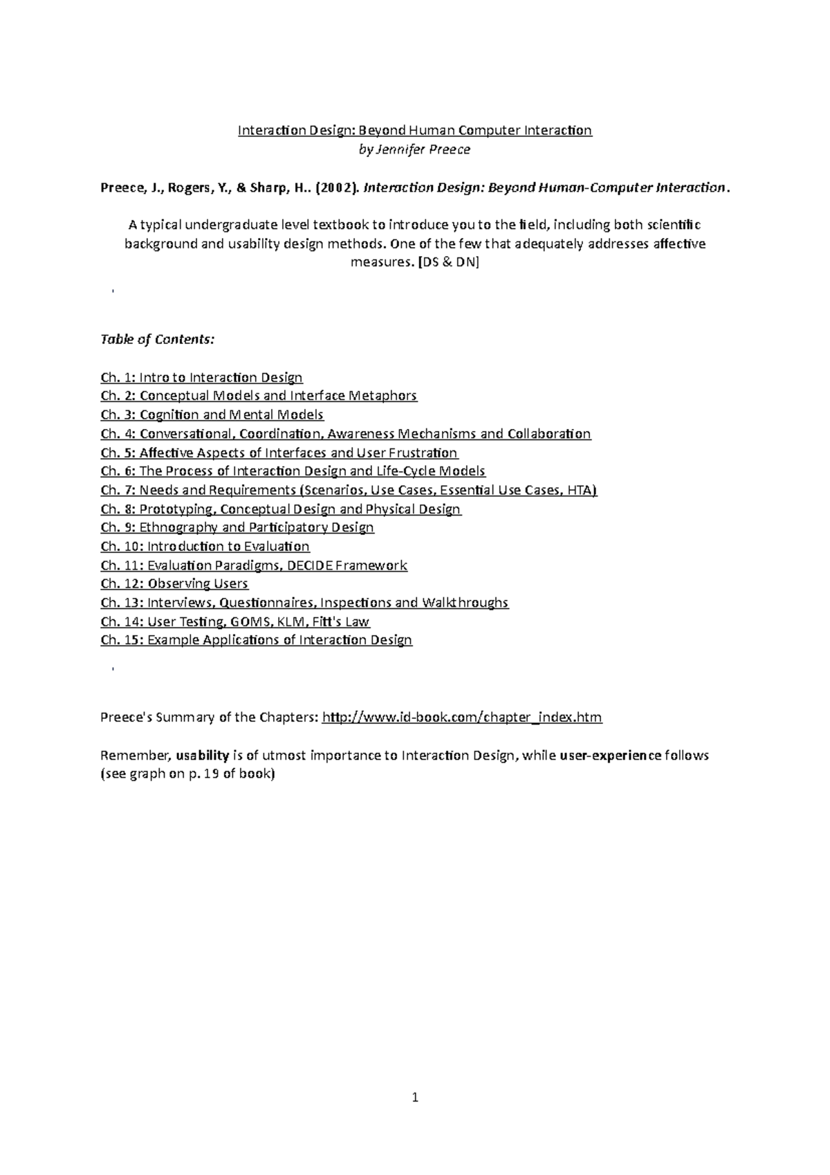 INF3720-interaction design notes - Interaction Design: Beyond Human ...