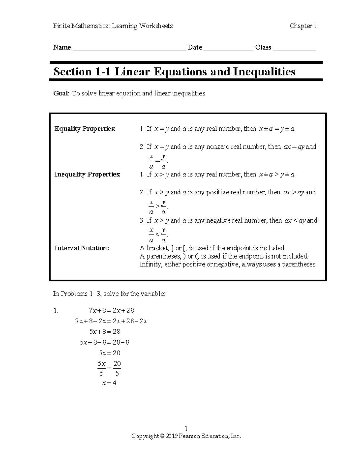 1.1-1.2 answer key-1 - Finite Mathematics: Learning Worksheets Chapter ...