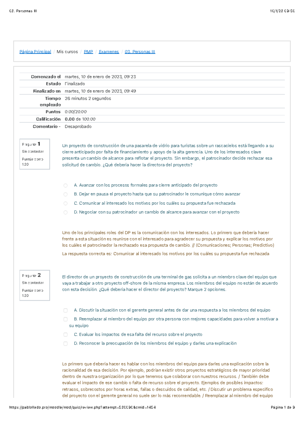 03. Personas III - finanzas - Página Principal / Mis cursos / PMP ...