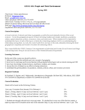GEOG 101 People and their Environment Chapter 10 Study Guide #3 - GEOG 101.00 - Studocu