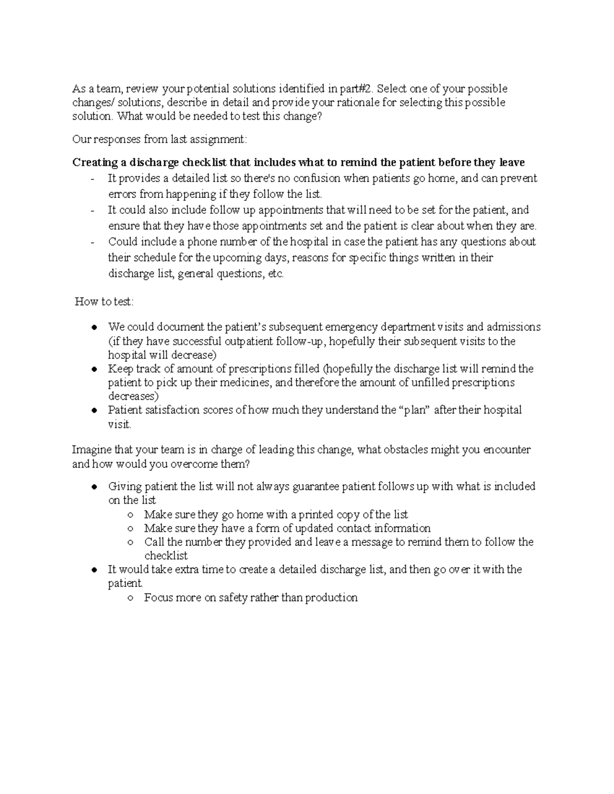 Carla Case#3 - notes - As a team, review your potential solutions ...