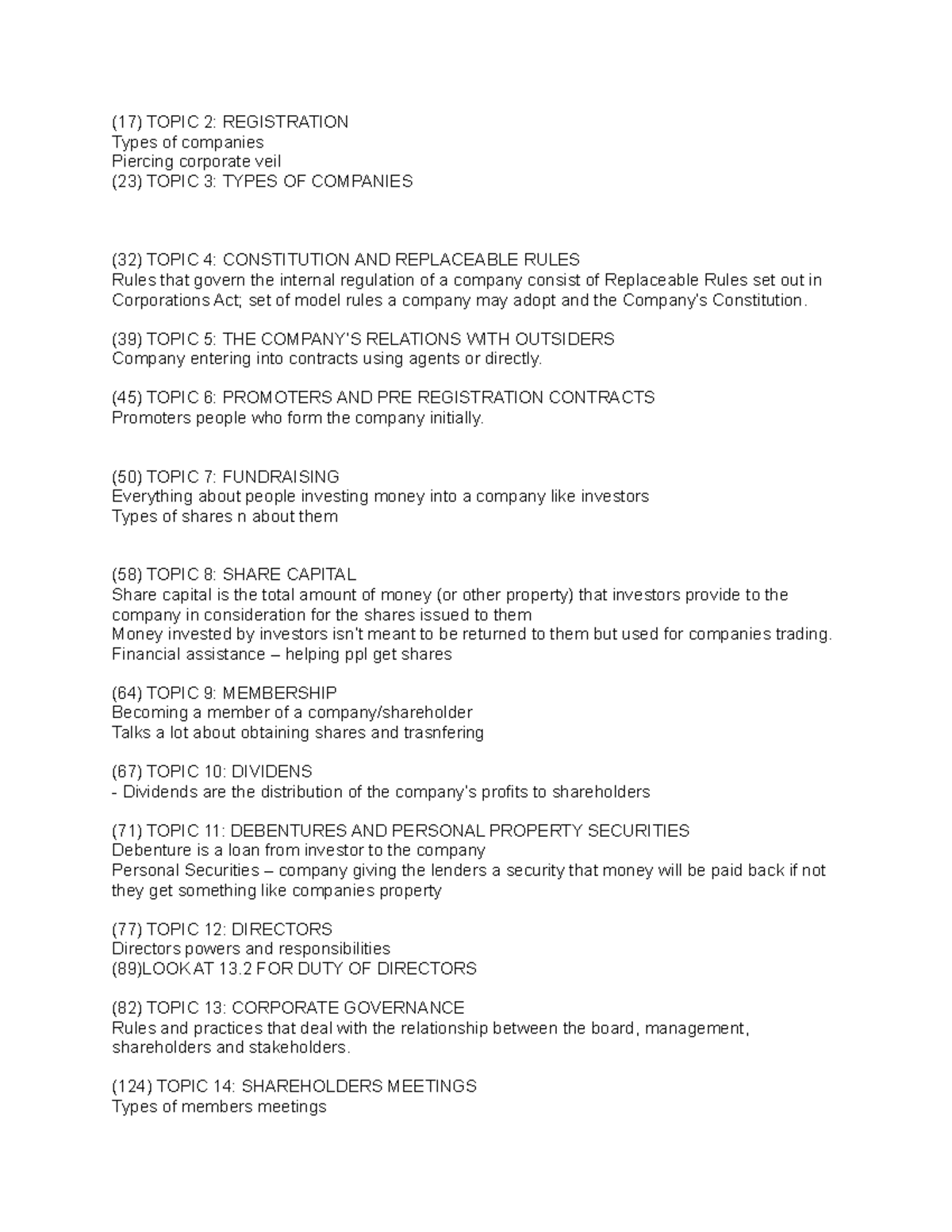 Corporate notes - (17) TOPIC 2: REGISTRATION Types of companies ...