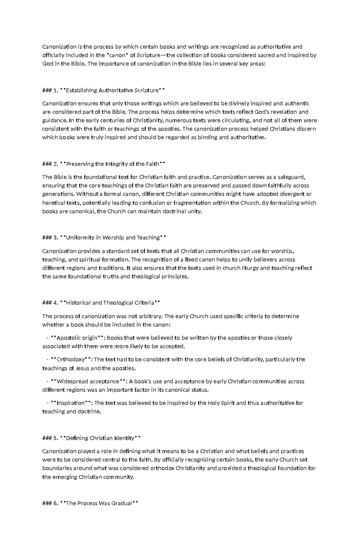 Canon - theology - Canonization is the process by which certain books ...