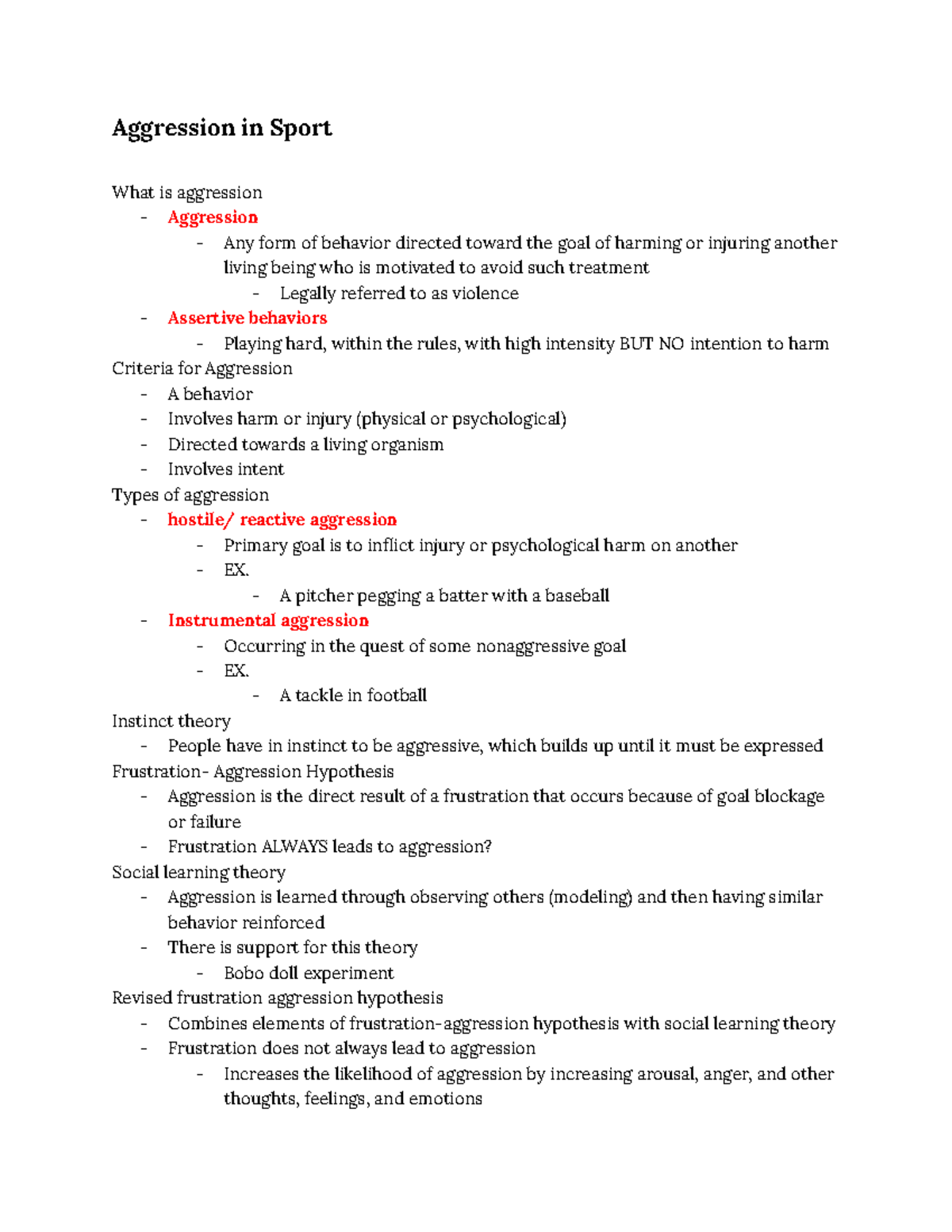 Aggression in Sport - Aggression in Sport What is aggression ...