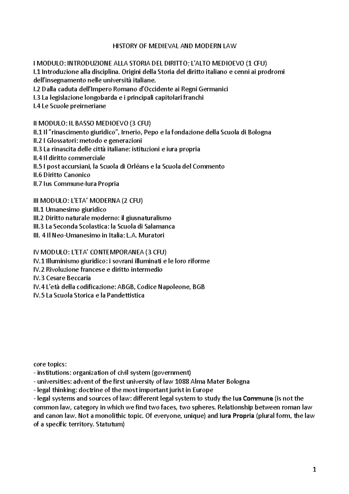 History of medieval and modern law - HISTORY OF MEDIEVAL AND MODERN LAW ...