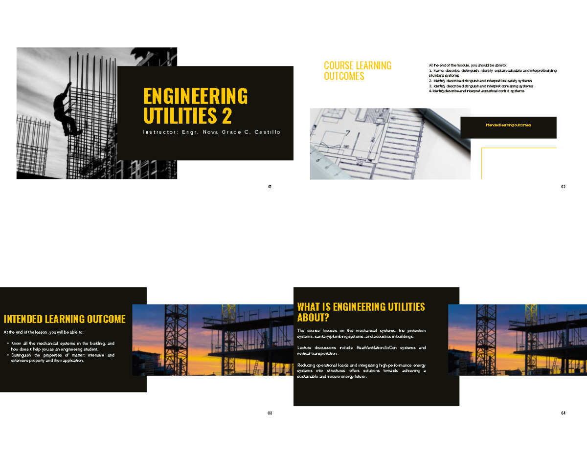 engineering utilities - ENGINEERING UTILITIES 2 I n s t r u c t o r : E ...