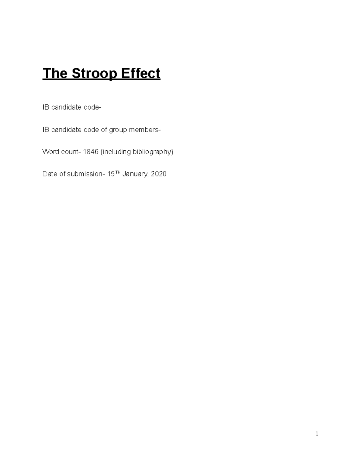 The Stroop Effect: Investigating Interference in Attention - Studocu