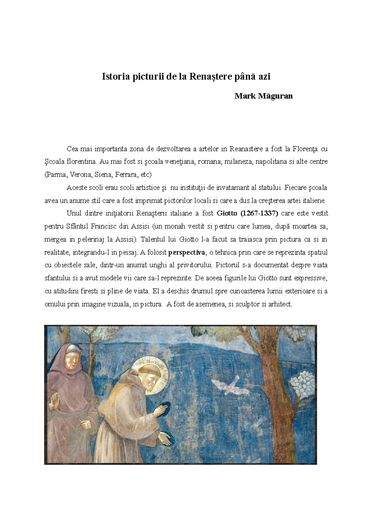 Pictura-mark - Pictura invatat - Istoria picturii de la Renaștere până ...