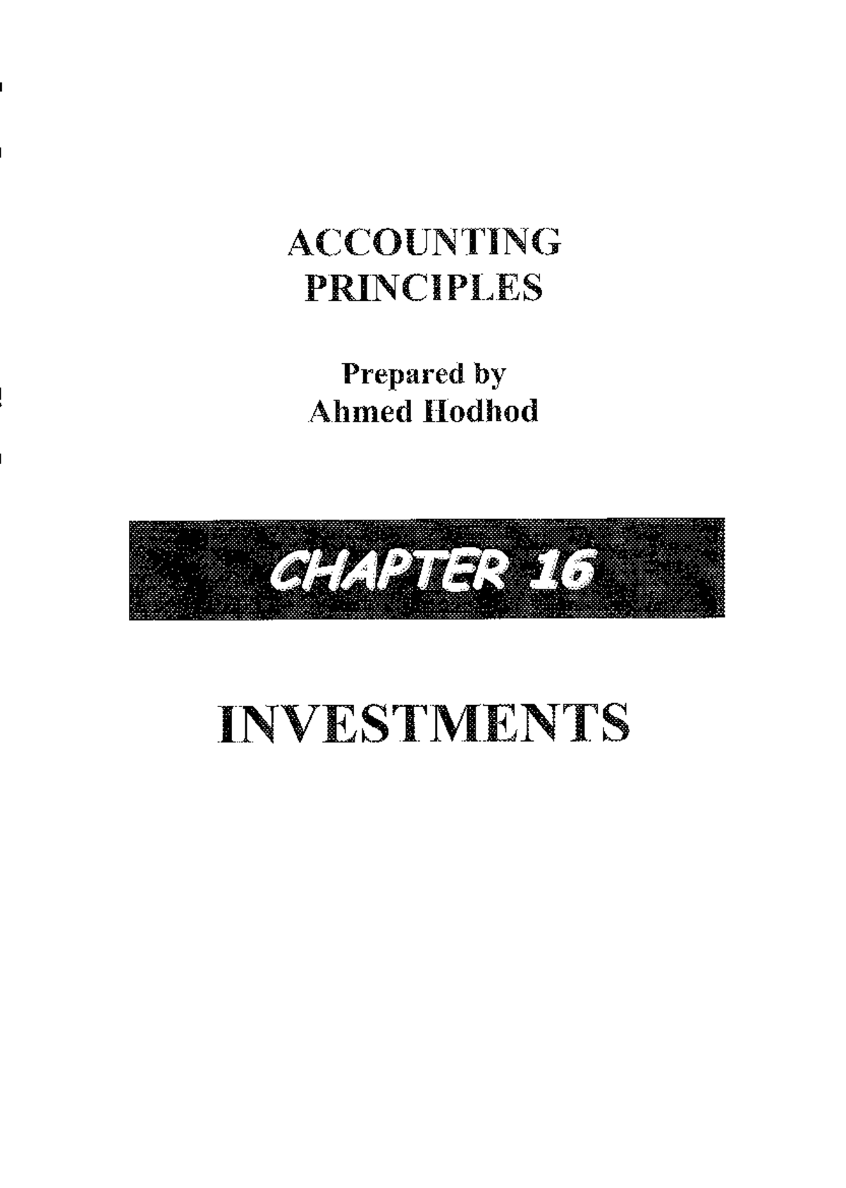 Ch.16 Investments - Summary for all chapters - Accounting principles ...