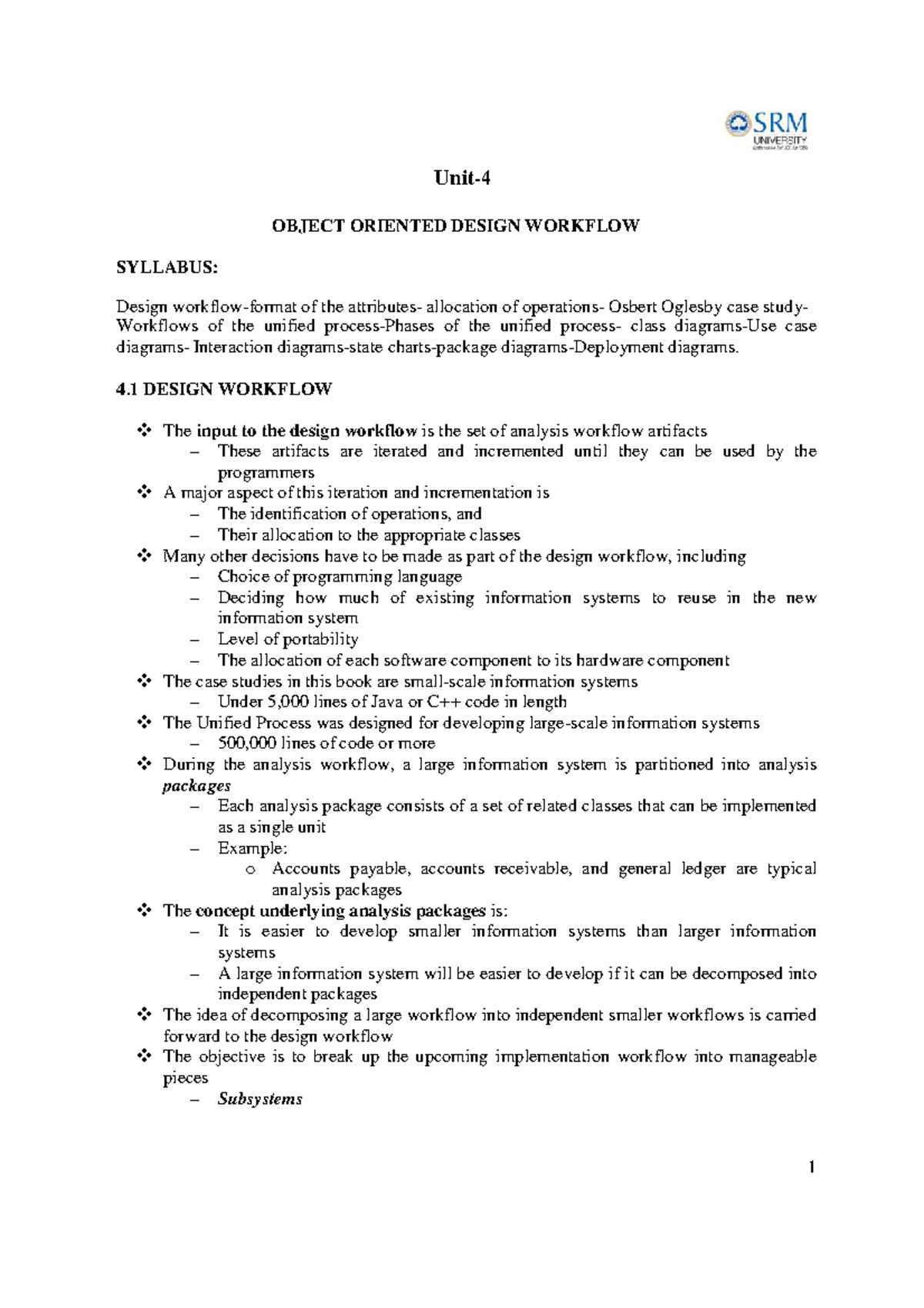 Unit-4 - Unit-4 Entire Summary - Unit- 4 OBJECT ORIENTED DESIGN ...