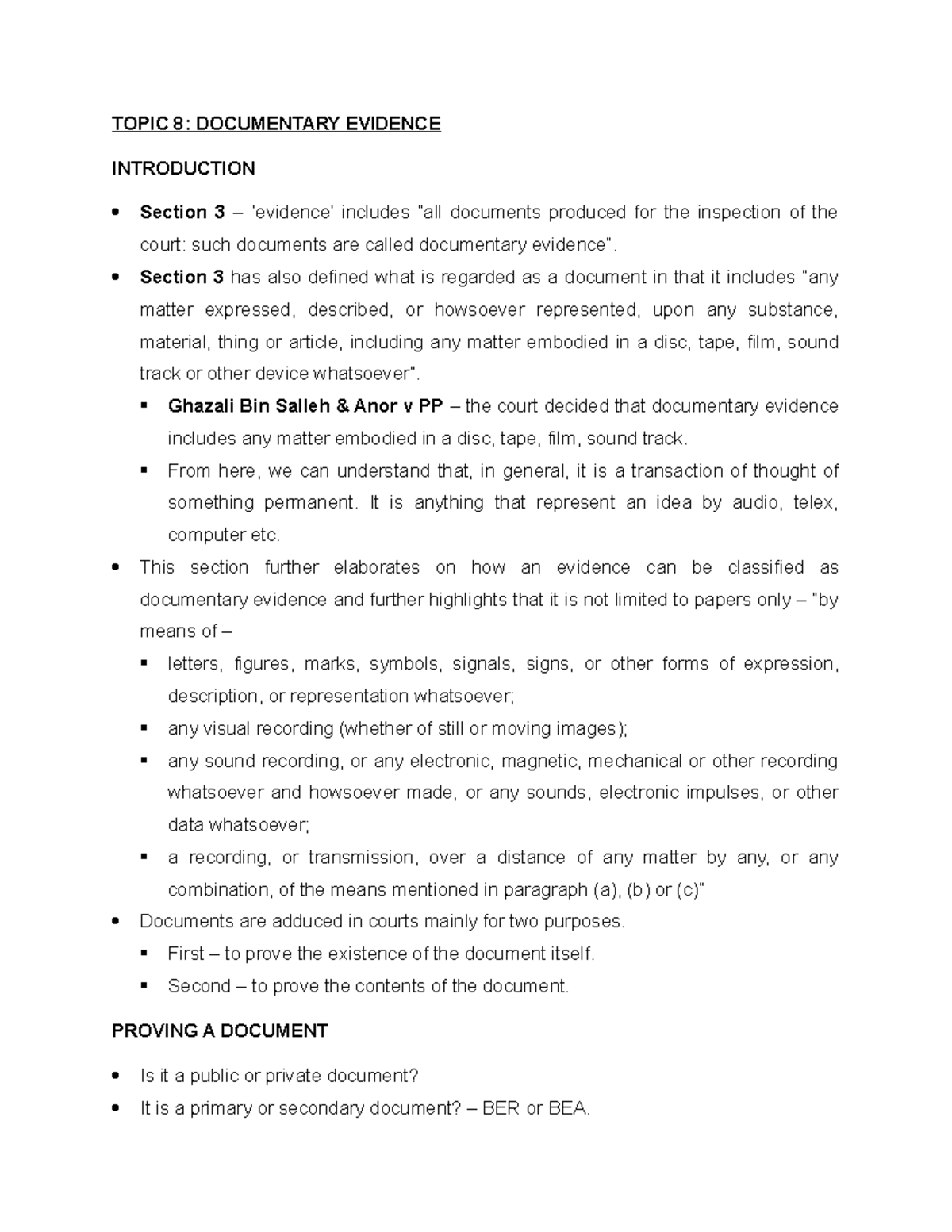 Topic 8 - Documentary Evidence - TOPIC 8: DOCUMENTARY EVIDENCE ...