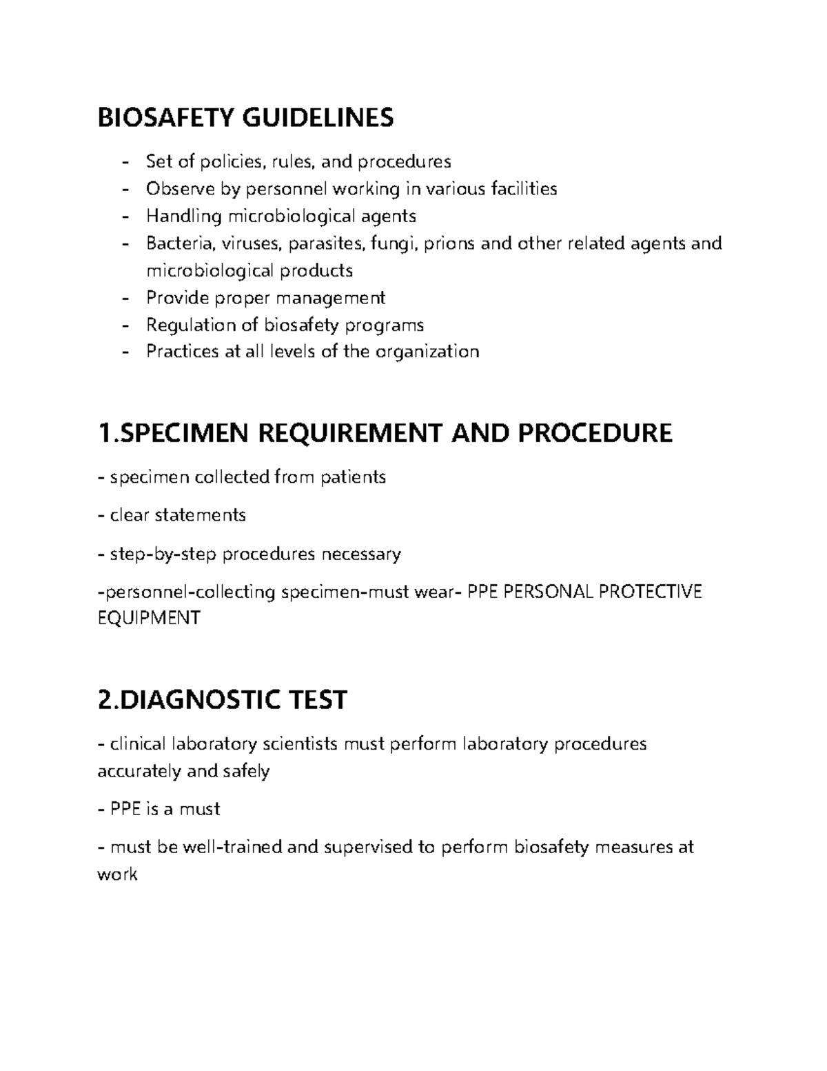 Biosafety Guidelines Biosafety Guidelines Set Of Policies Rules And Procedures Observe By