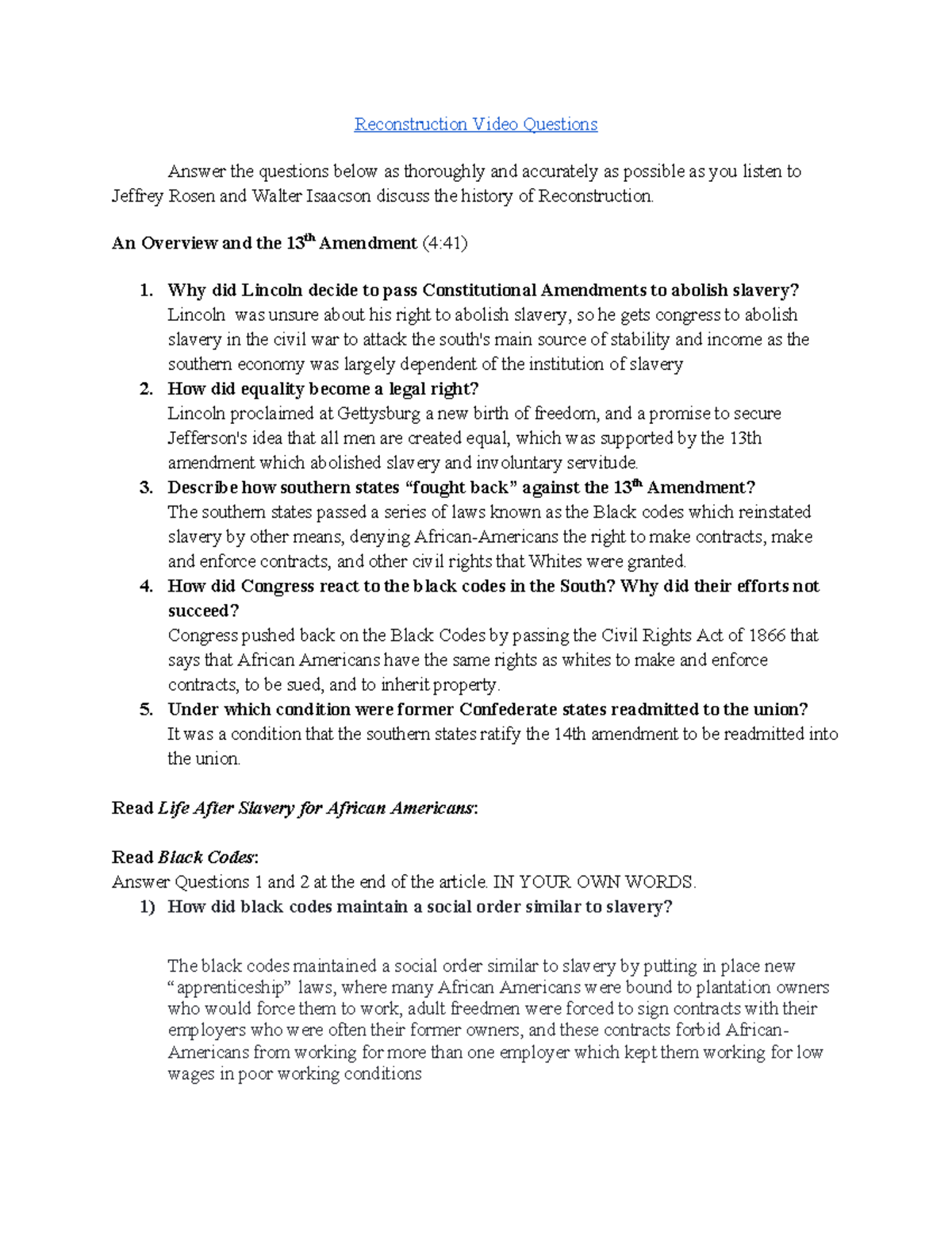 Reconstruction Video Questions - Reconstruction Video Questions Answer ...