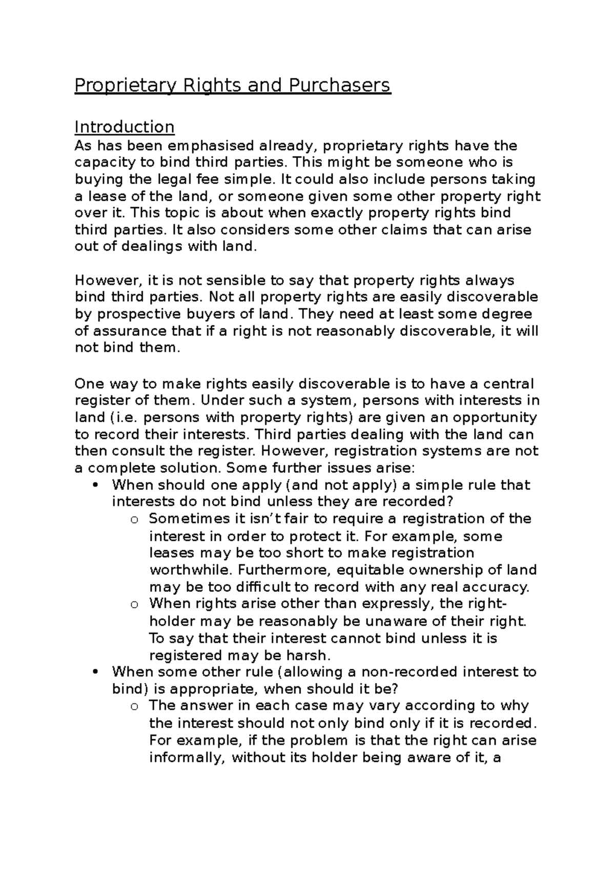 Proprietary Rights and Purchasers - Proprietary Rights and Purchasers ...