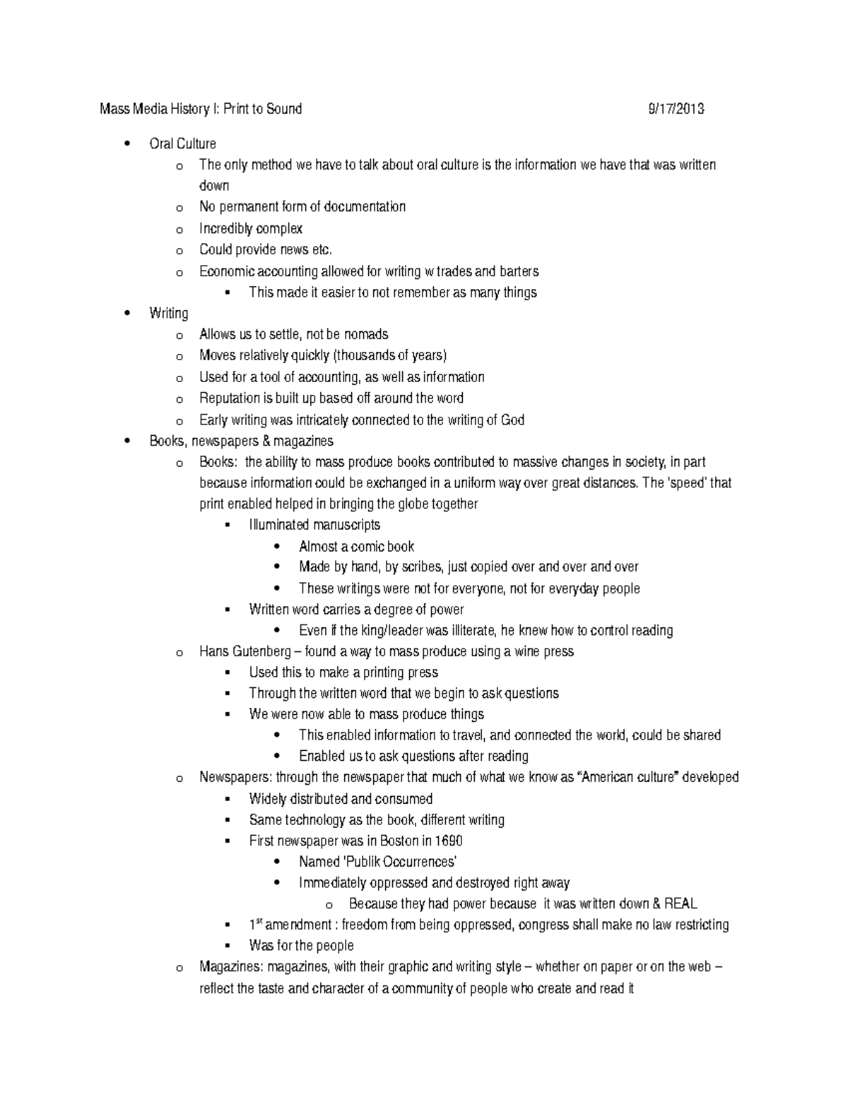 Mass Media History I, print to sound (9 - Mass Media History I: Print ...