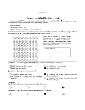 Teledection examen Corrigé 01 - EXERCICE 1 : SATELLITES DE ...
