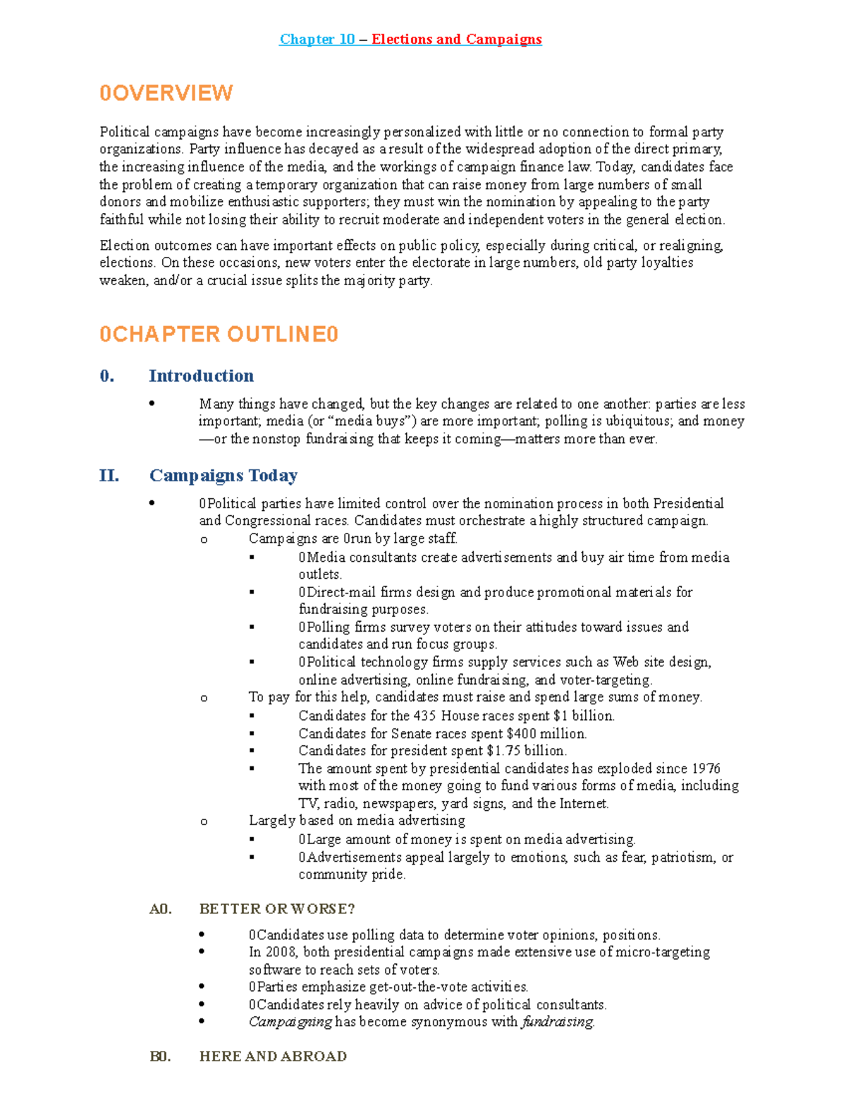 Ch10 Elections and Campaigns - Chapter 10 – Elections and Campaigns ...