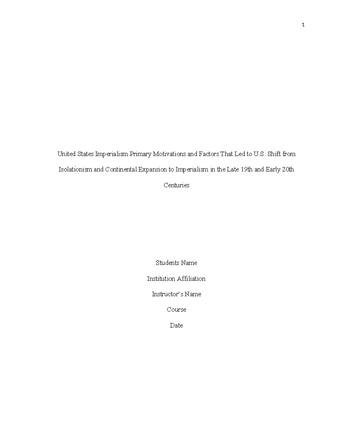 American History Order 4196503 - United States Imperialism Primary ...