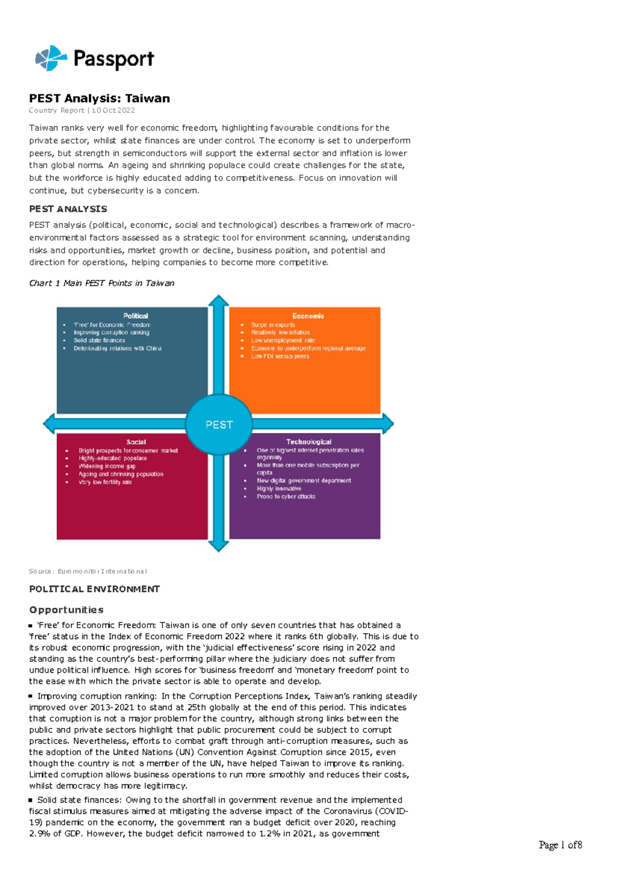 PEST Analysis Taiwan - N/A - PEST Analysis: Taiwan C ountry Report | 10 ...