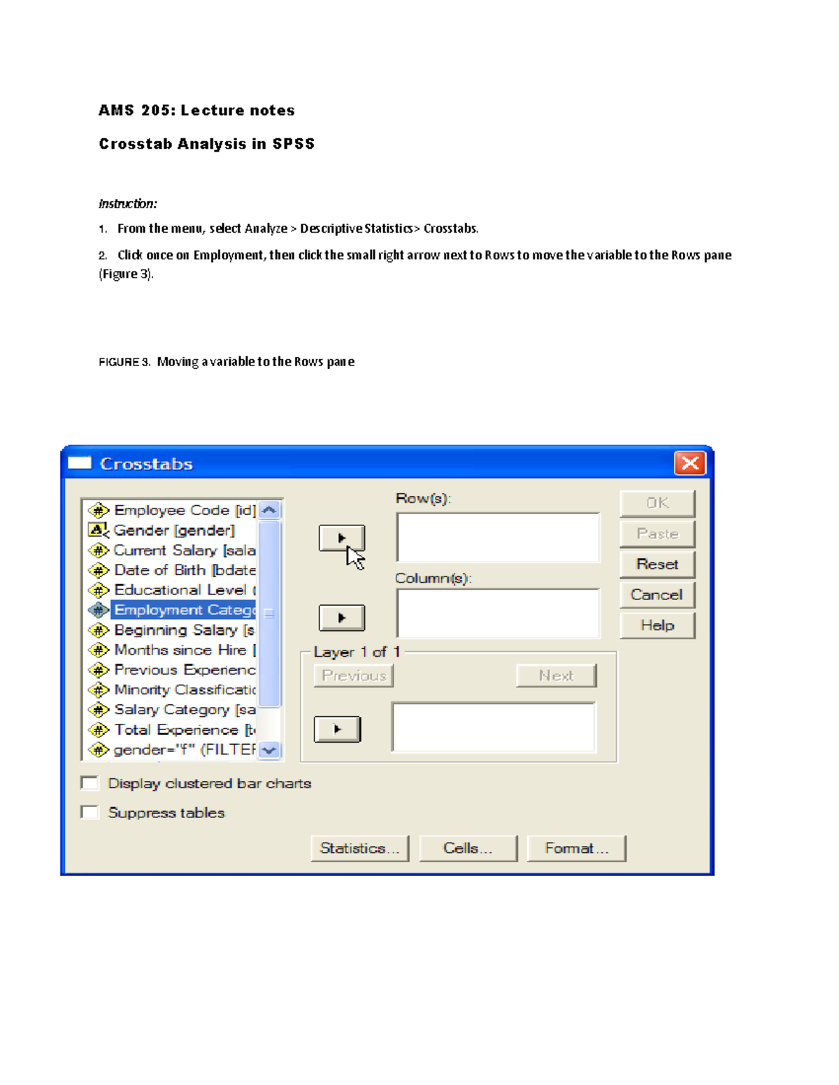Crosstab Analysis in SPSS - AMS 205: Lecture notes Crosstab Analysis in ...