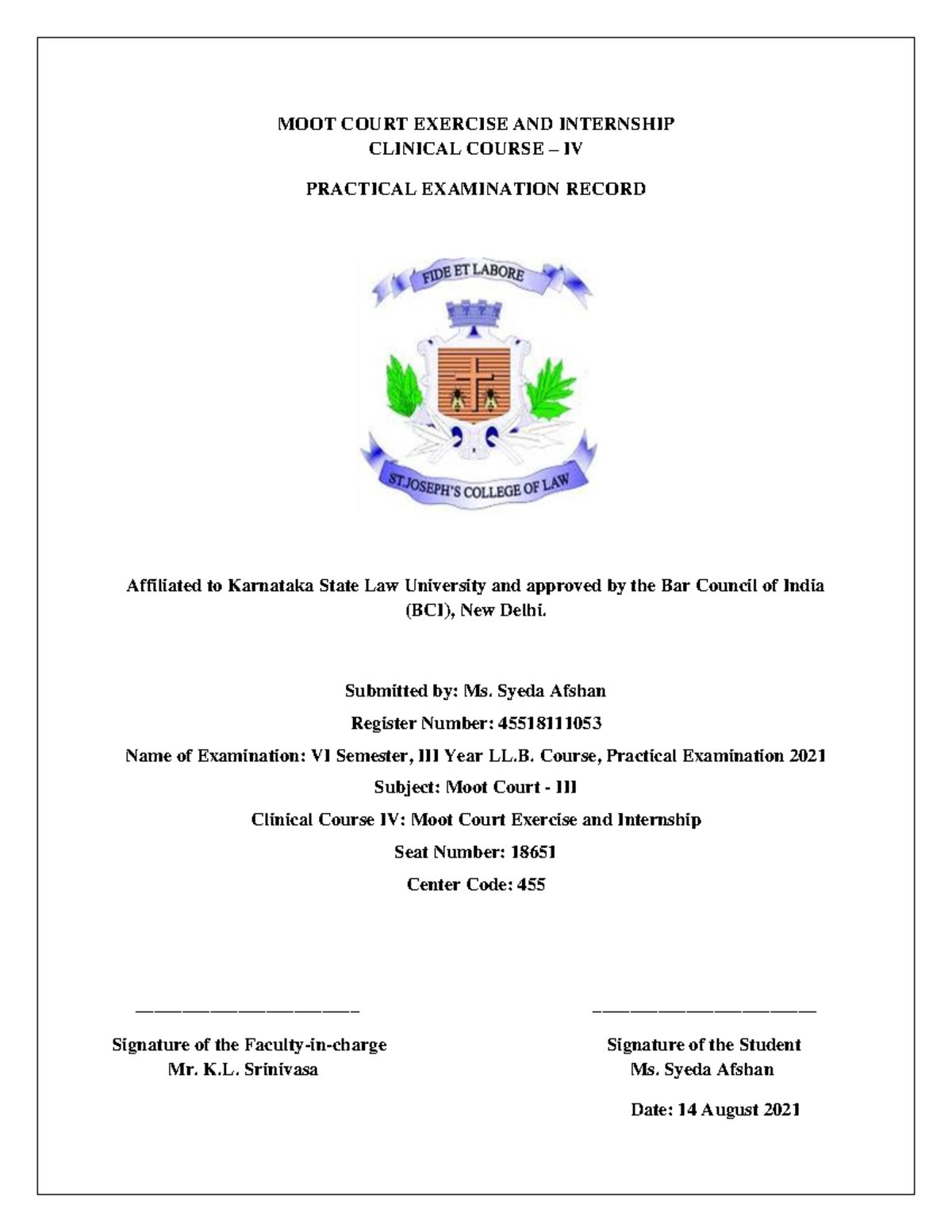 Moot Court Exercise 3 - Moot sample - MOOT COURT EXERCISE AND ...