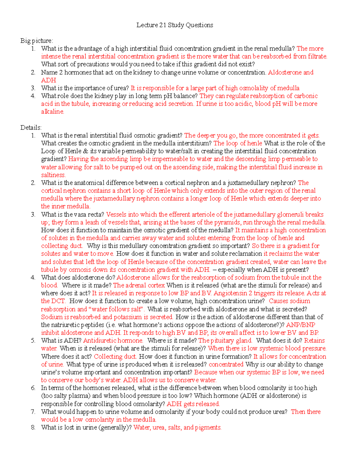 Lecture 21 Study Questions-1 - Lecture 21 Study Questions Big picture ...