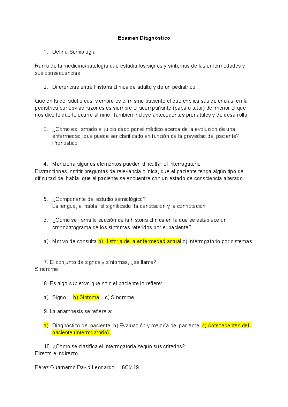 Examen Diagnóstico Guarneros David - Examen Diagnóstico Defina ...