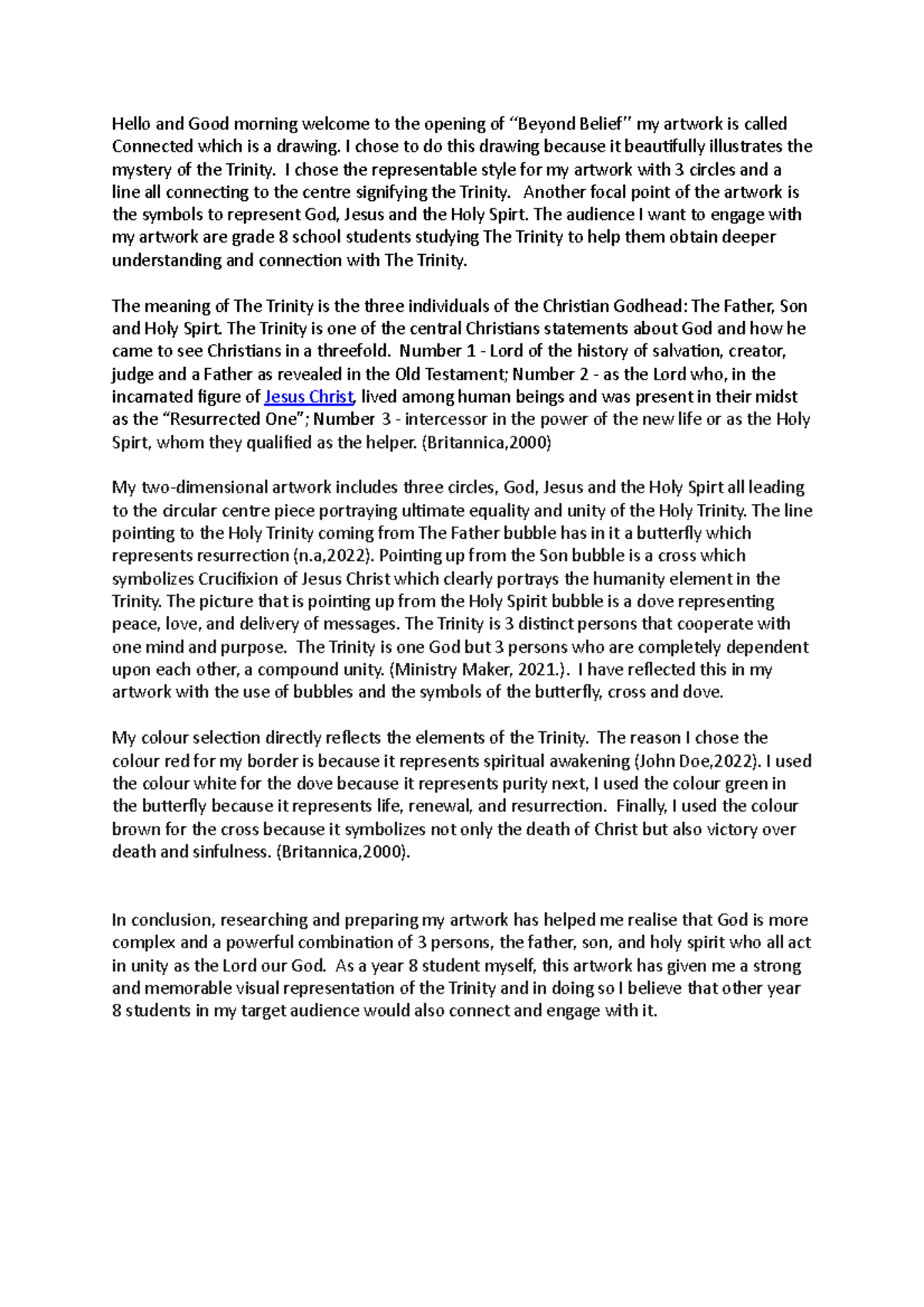 Mystrey of the trinity speech - Hello and Good morning welcome to the ...