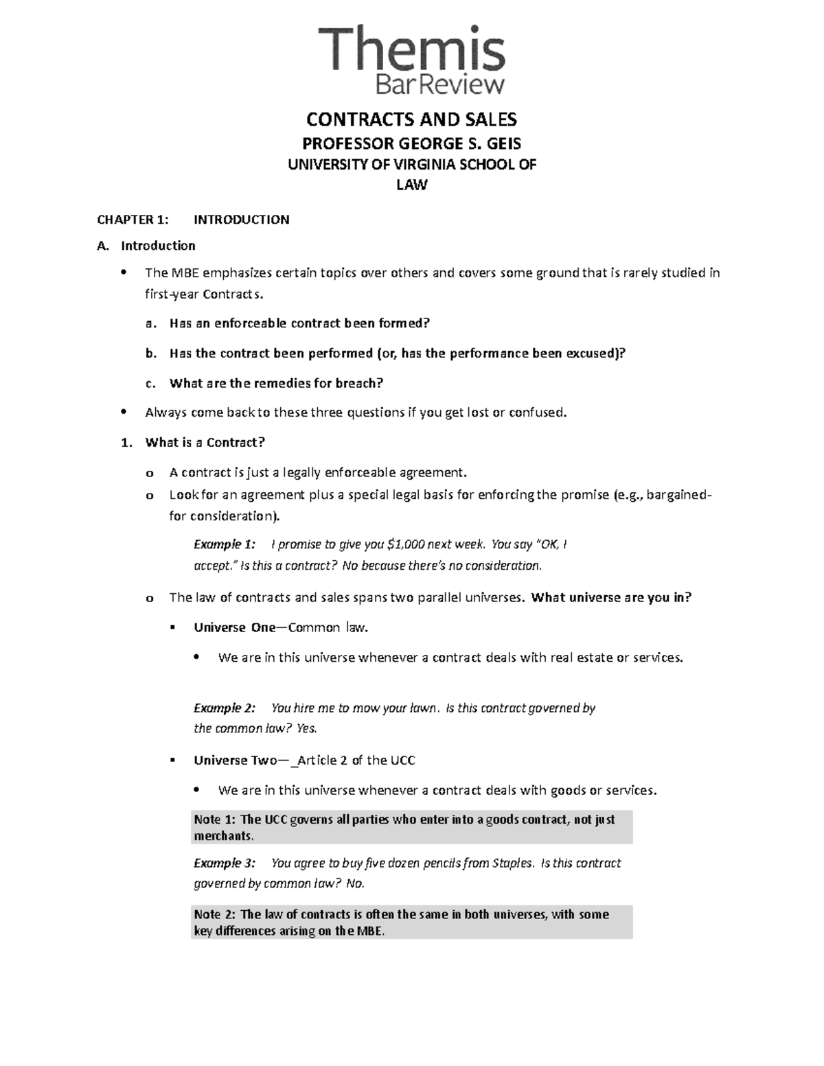 Themis Contracts Notes November 2022 - CONTRACTS AND SALES PROFESSOR ...