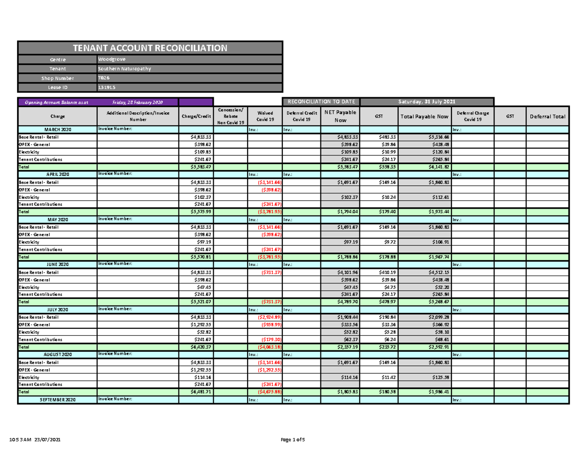 Southern Natropathy T026 to July 21 - Centre Tenant Shop Number Lease ...