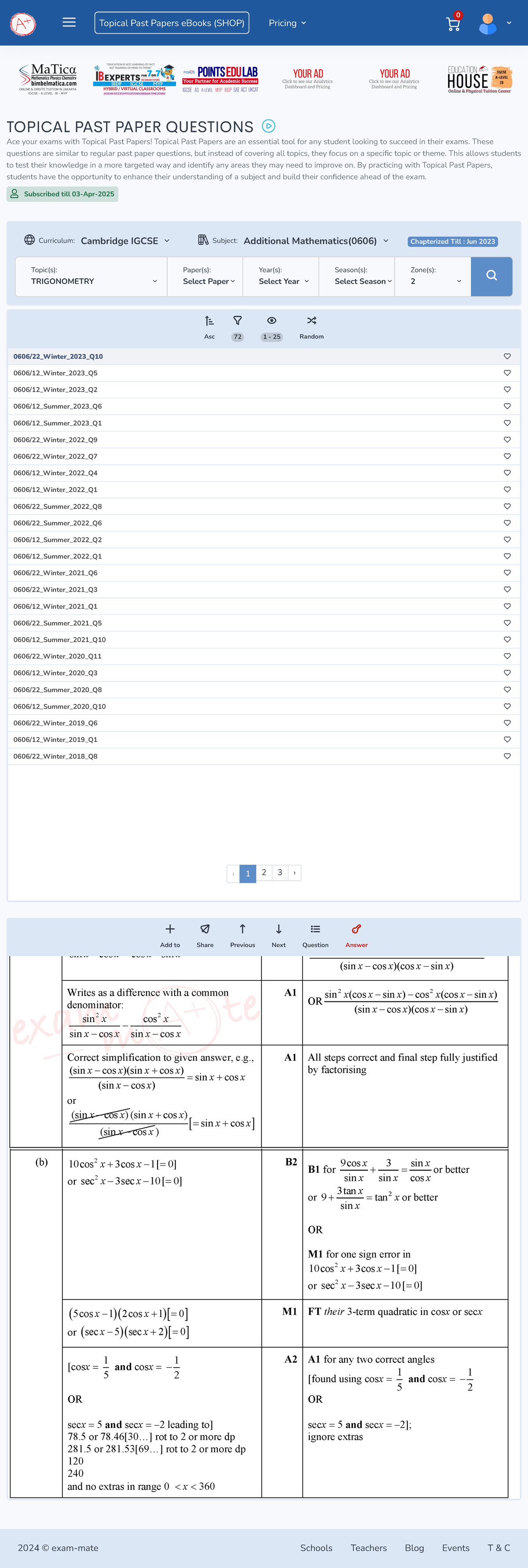 Topical PAST Paper Questions exam-mate - TOPICAL PAST PAPER QUESTIONS ...
