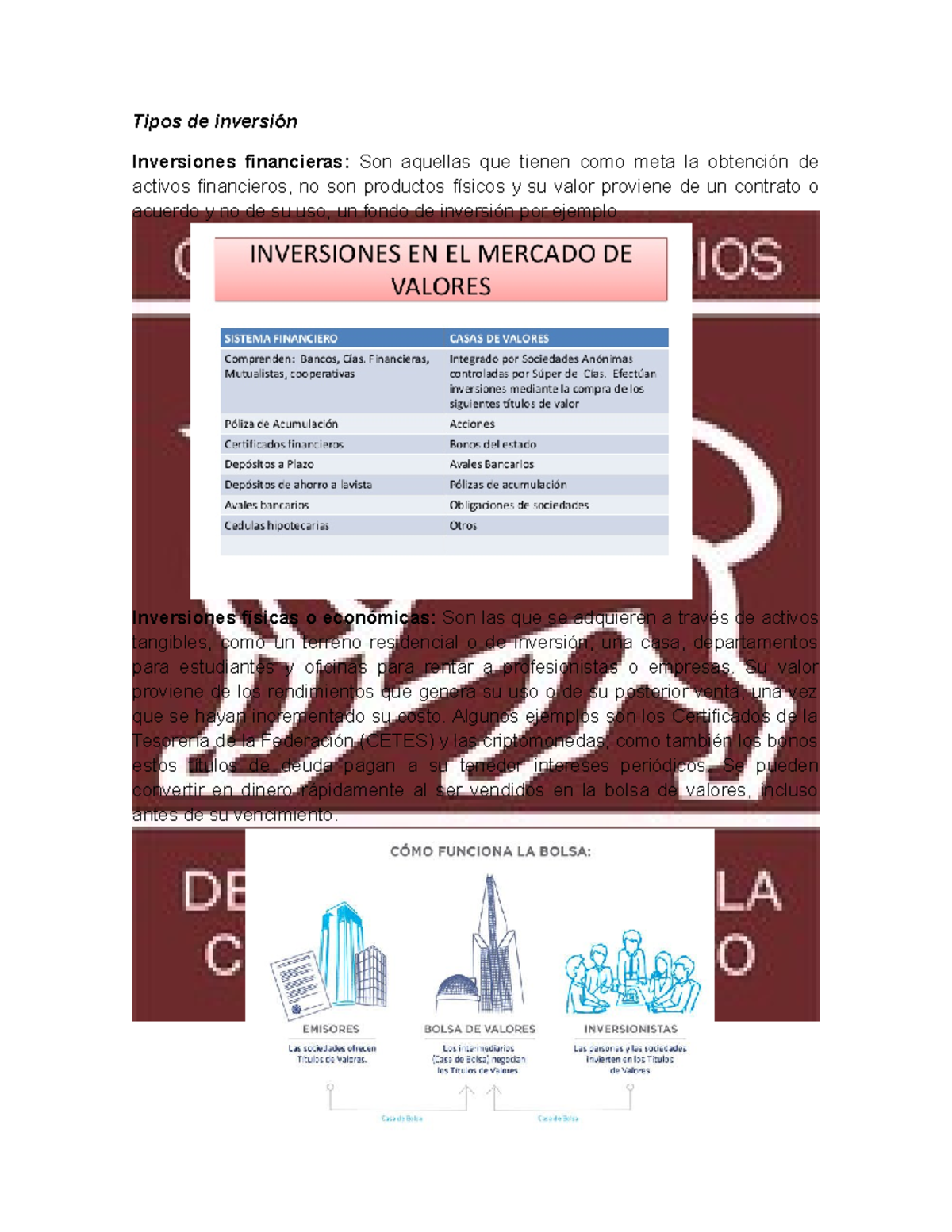 Tipos de inversión - Tipos de inversión Inversiones financieras: Son ...