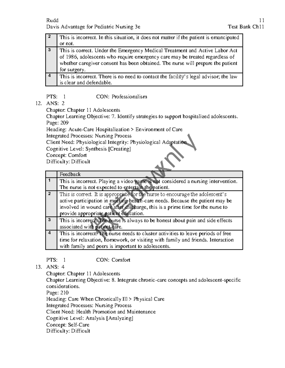 Test bank pediatric nursing critical components of nursing care 3rd ...