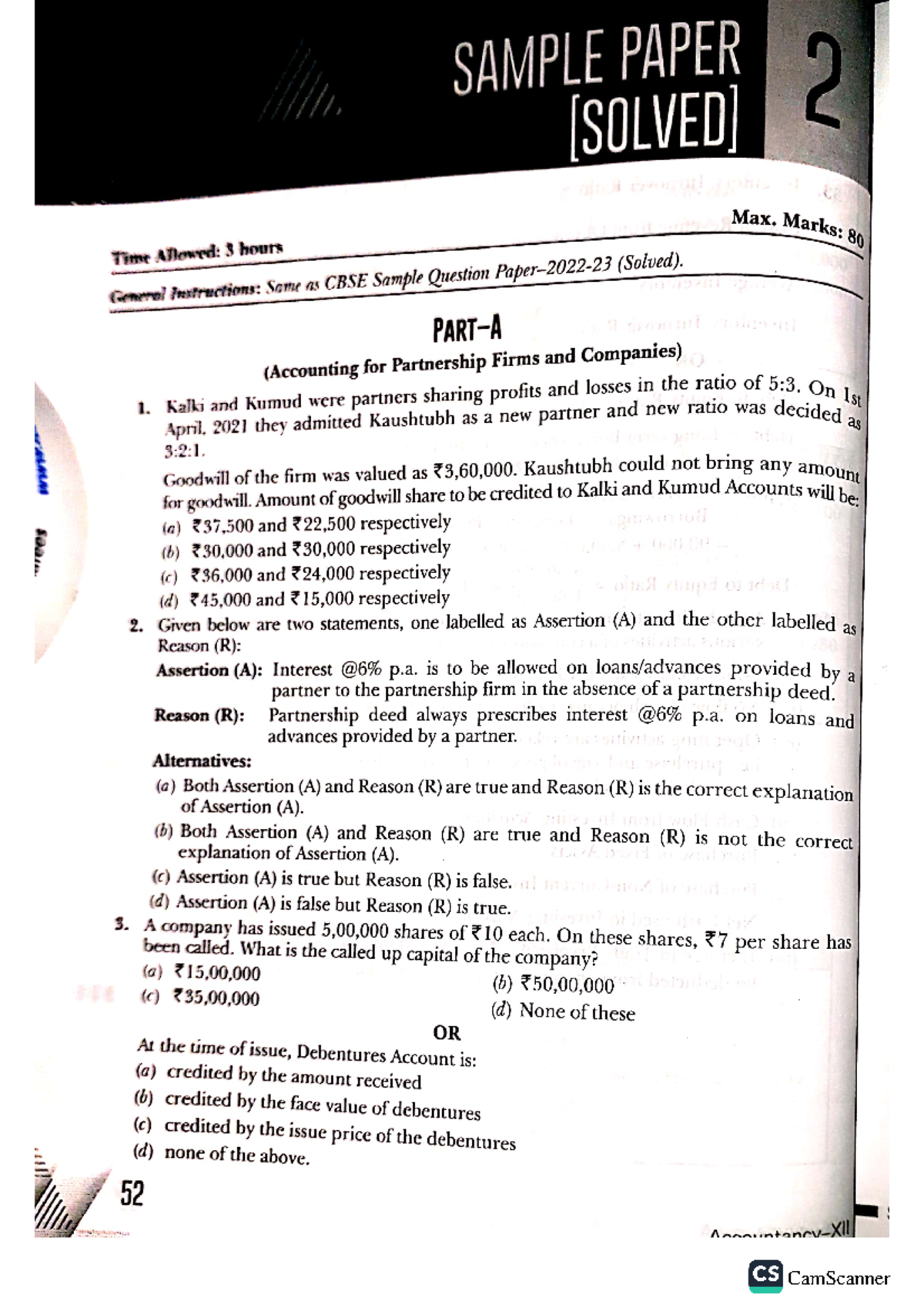 Sample Paper - 2 - Accountancy - Studocu