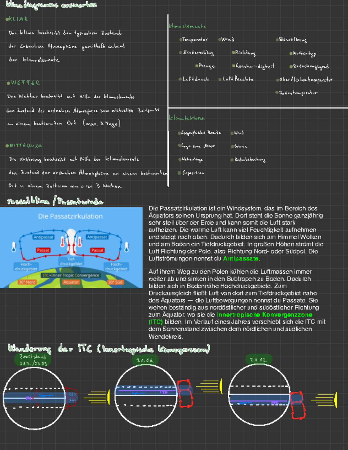 Geofaktoren Erdkunde - 2. Klausur der EF - Die Passatzirkulation ist ...