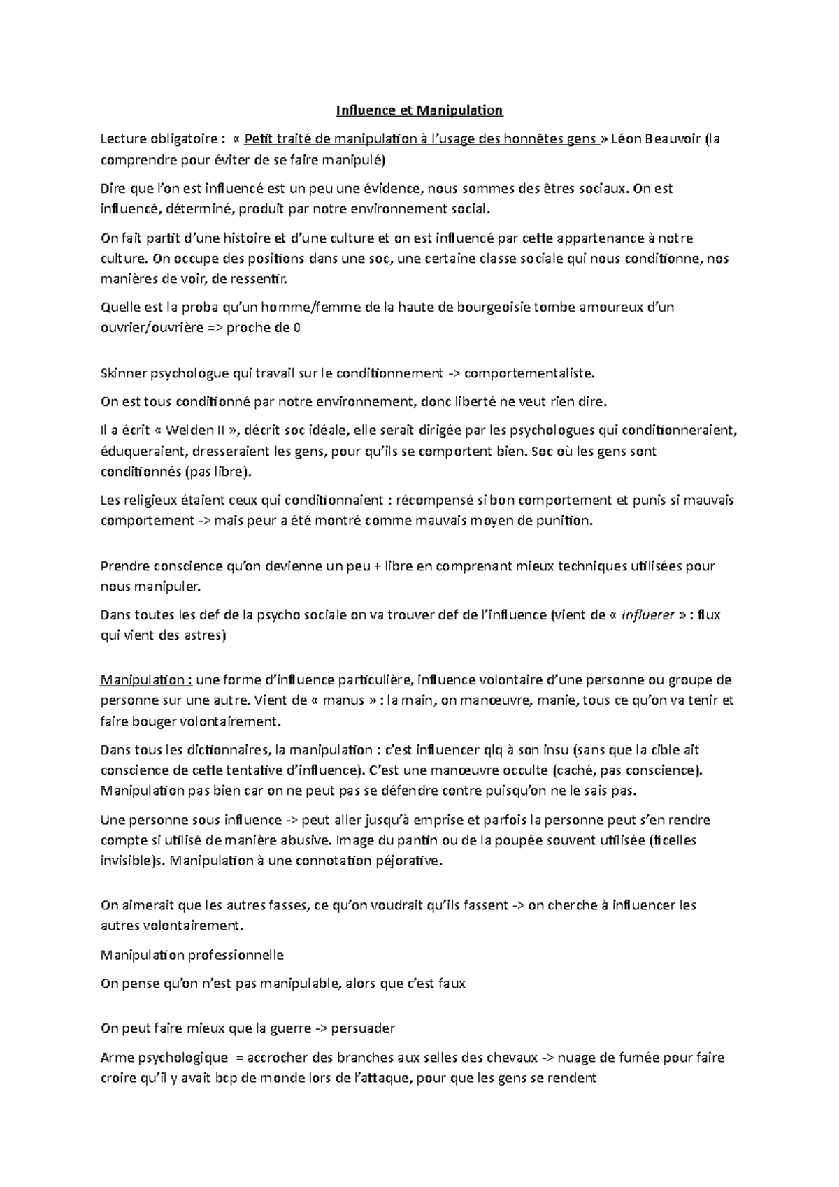 UE1- Influence et Manipulation