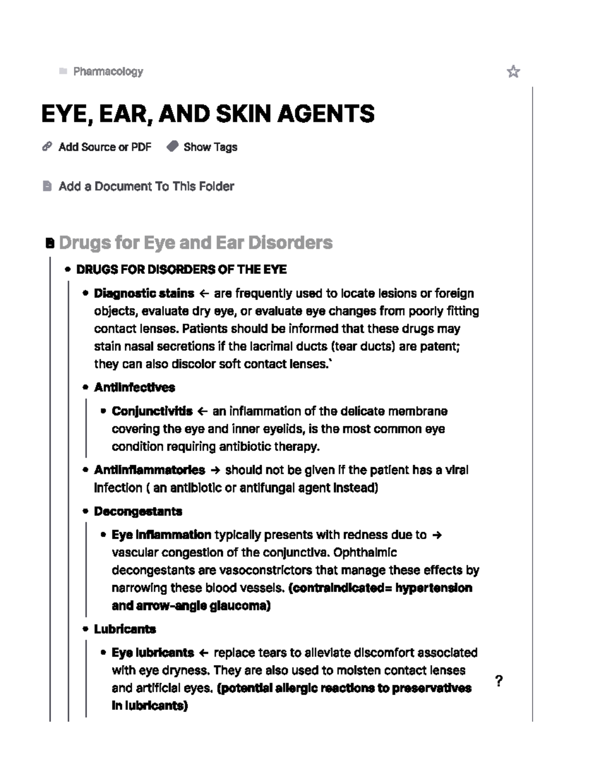 Ears, Eye, and Skin Agents - Nursing - Studocu