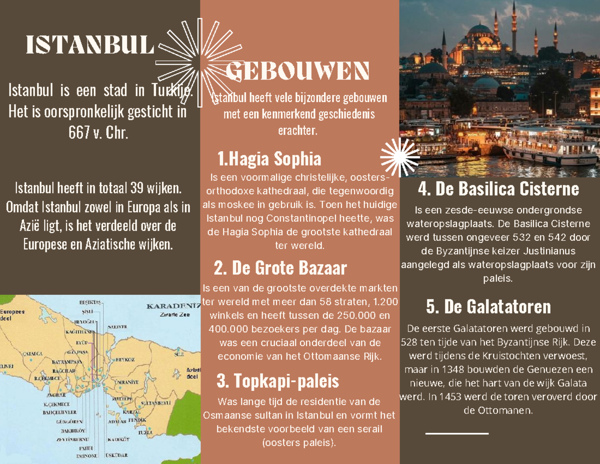 Brown Fashion Modern Trifold Brochure - GEBOUWEN Istanbul is een stad ...