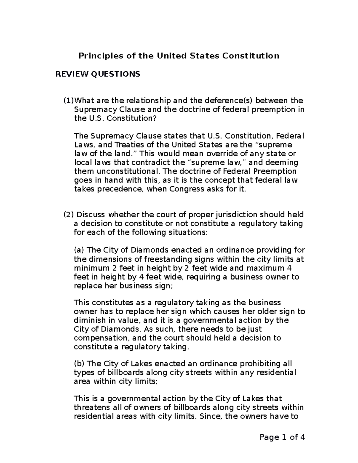 Homework 2 Assignment - Principles of the United States Constitution ...