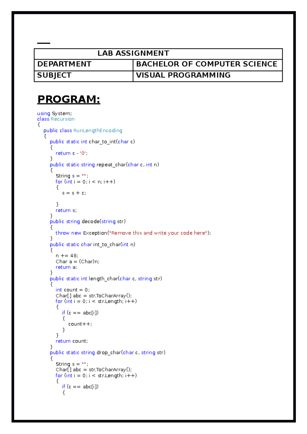 Vp 03 - Helpful and easy to understand. - LAB ASSIGNMENT DEPARTMENT BACHELOR OF COMPUTER SCIENCE ...