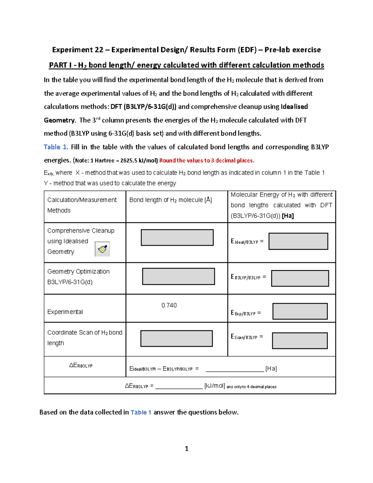 Expt 22A EDF 2023 - na/ - 1 Experiment 22 – Experimental Design/ Results Form (EDF) – Pre-lab ...
