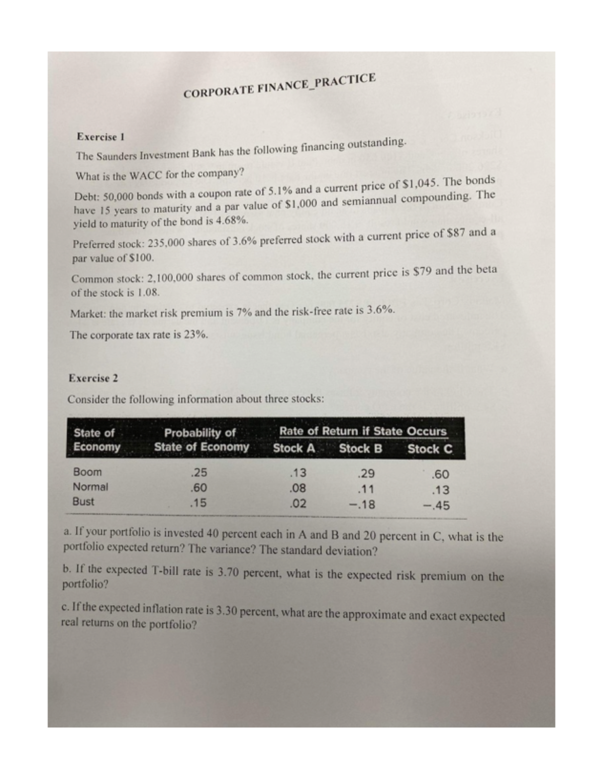 Final review cf - Corporate Finance - Studocu