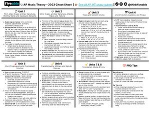 Intro to music answers - . 1. In musical compositions, a theme is: A musical idea that is used ...