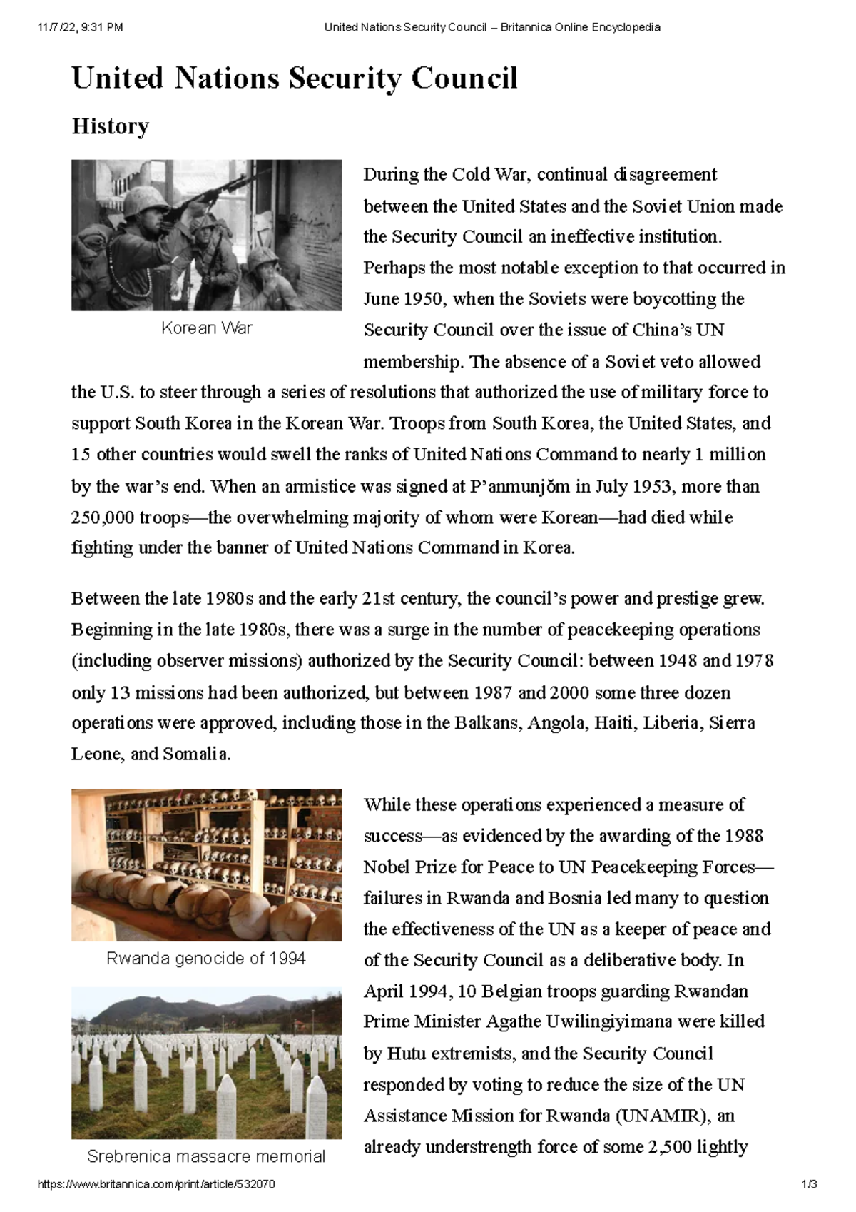 United Nations Security Council - Britannica Online Encyclopedia - 11/7 ... United Nations Security Council - Britannica Online Encyclopedia - 11/7 ...