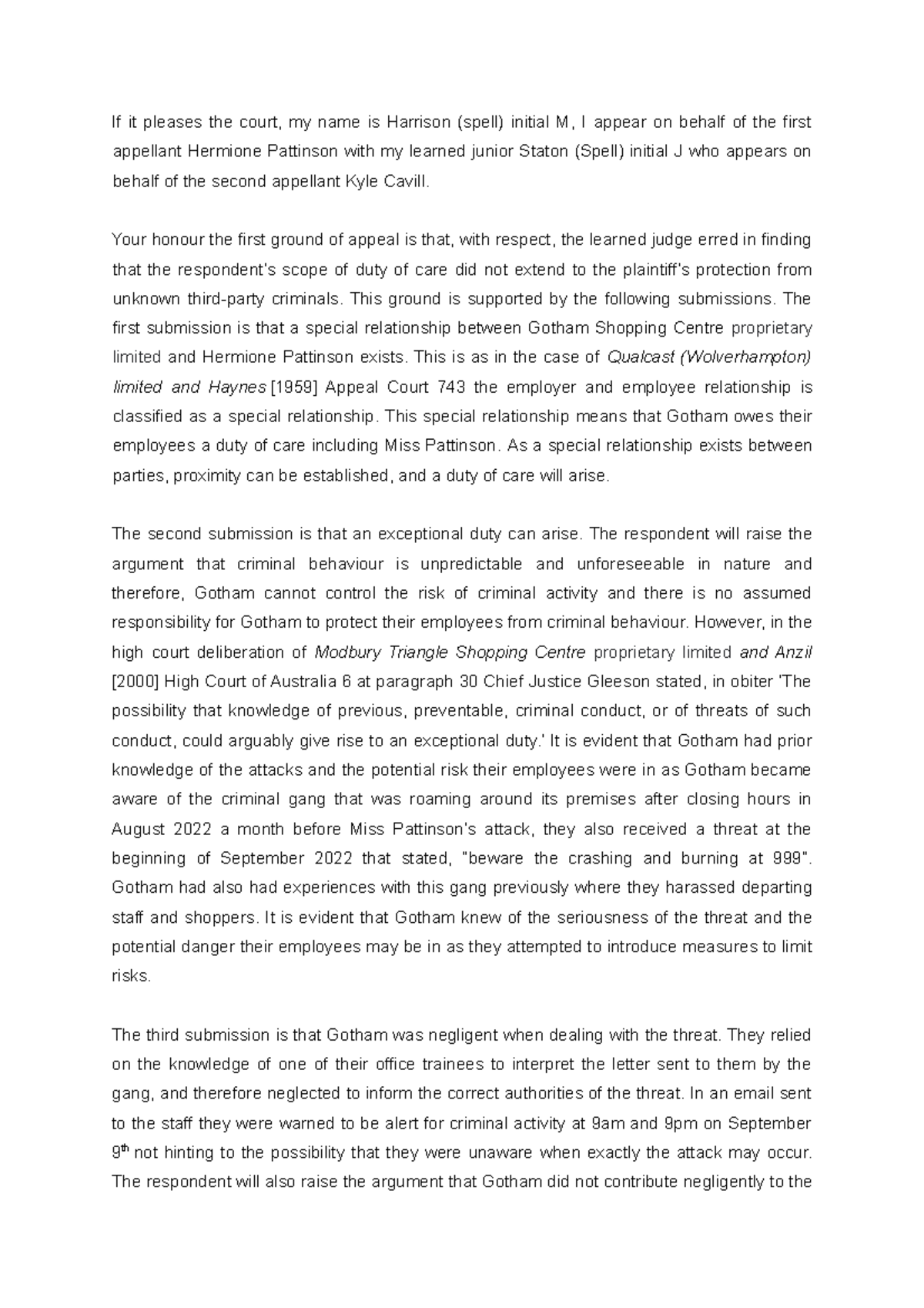 LA2020 - Moot Script - enjoy - If it pleases the court, my name is ...