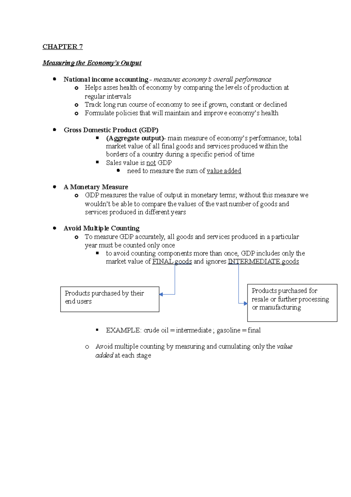 ECON204 Chapter 7 lecture notes - CHAPTER 7 Measuring the Economy’s ...