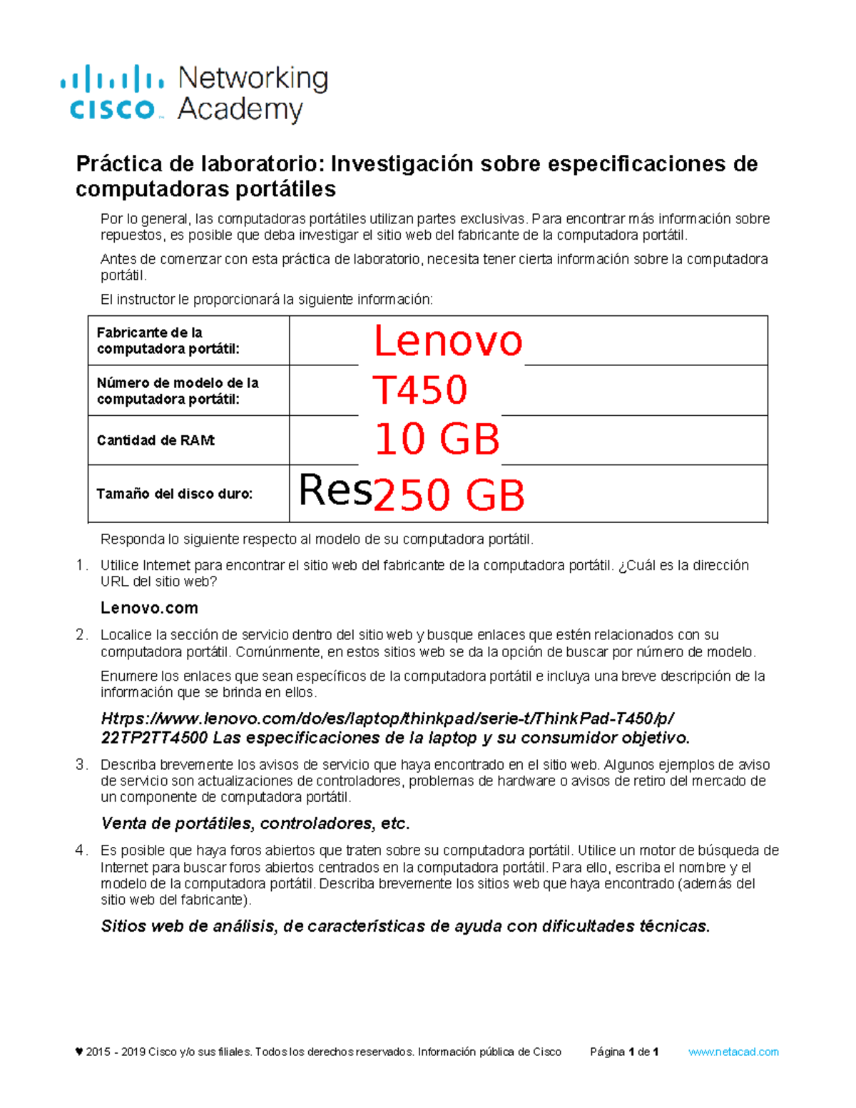 7.7.2.4 Lab - Research Laptop Specifications 1-Trabajop grupal ...